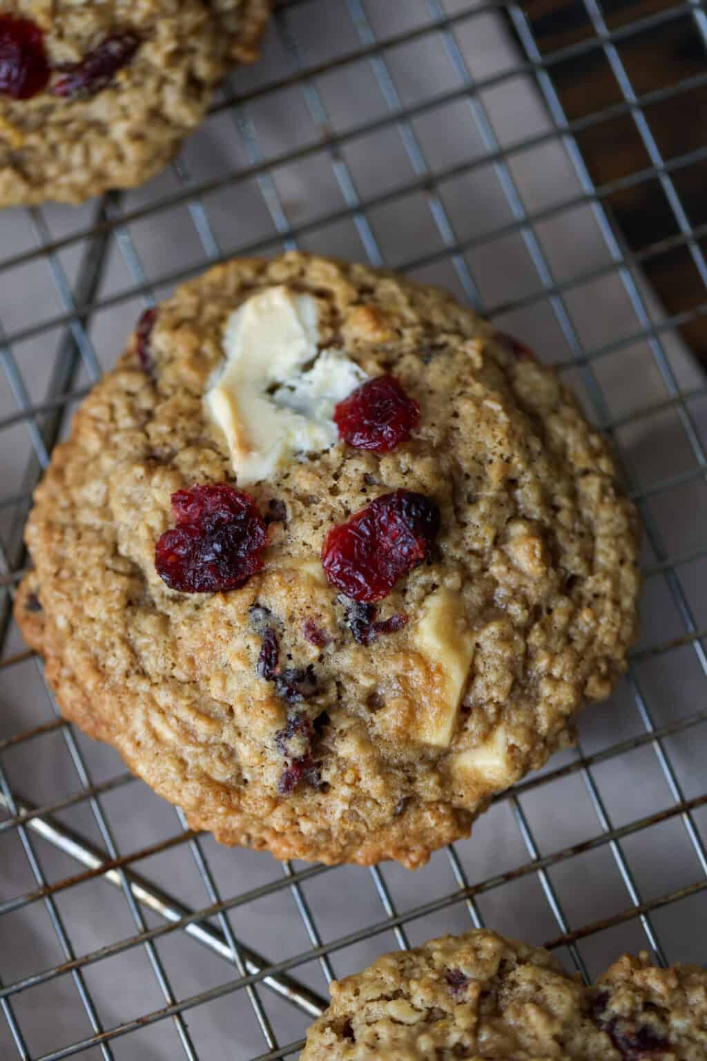 White Chocolate Oatmeal Cranberry Cookies - The Flavor Hedonist
